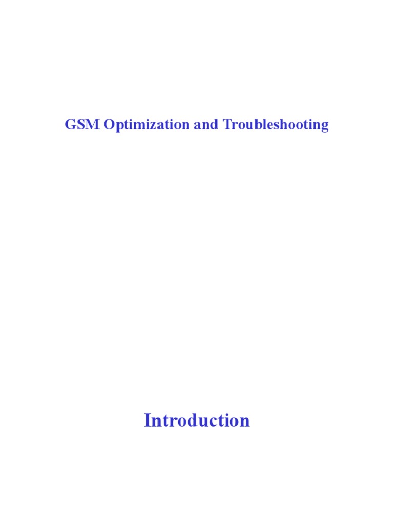 GSM Network Optimization Guide | PDF | Gsm | Signal To Noise Ratio