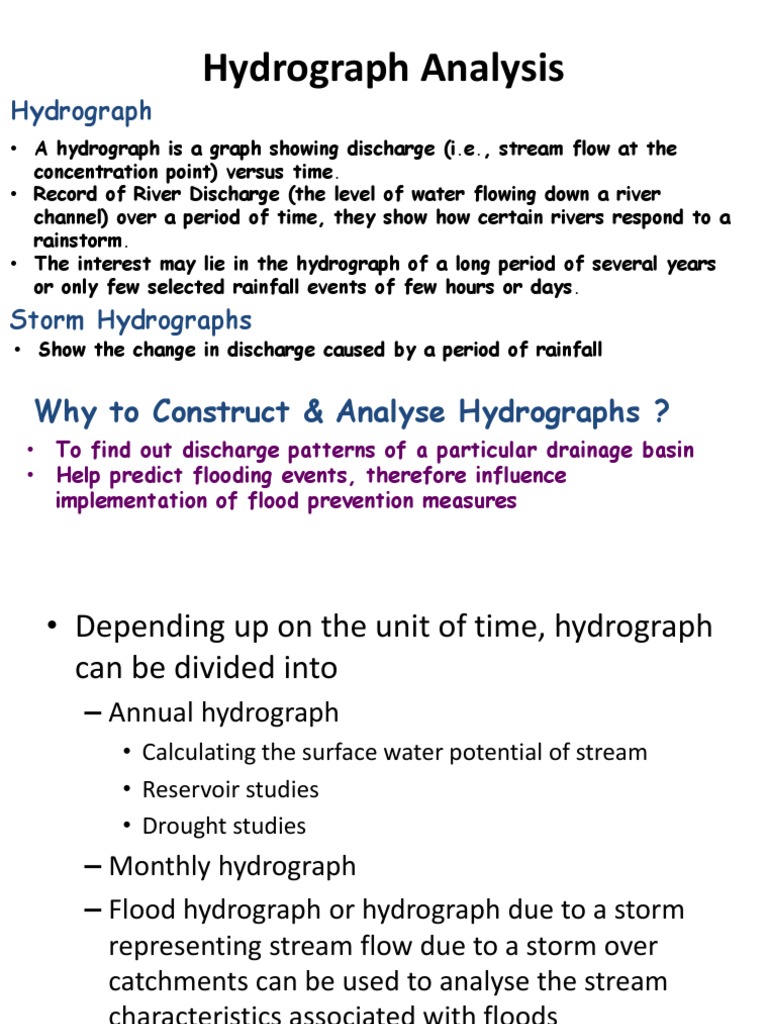 Hydrograph Analysis Pdf Surface Runoff Flood