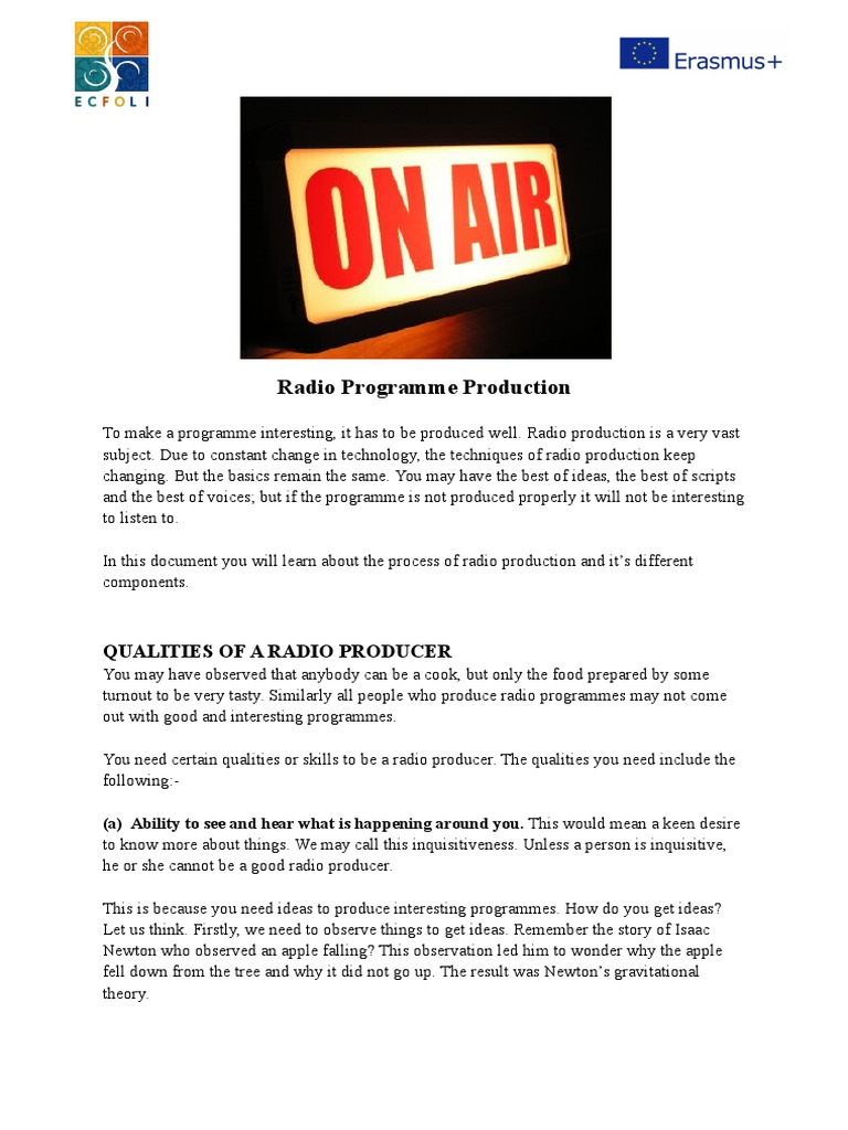 Radio Programme Production | PDF | Microphone | Radio