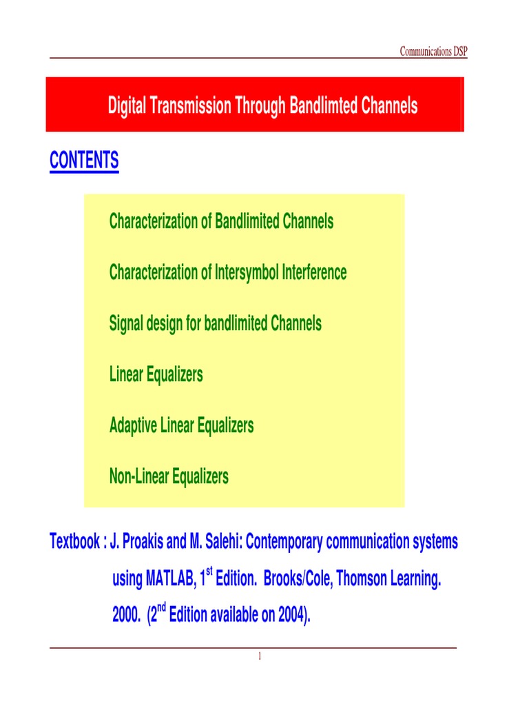 Linear Equalizer | PDF | Equalization (Audio) | Digital Signal Processing
