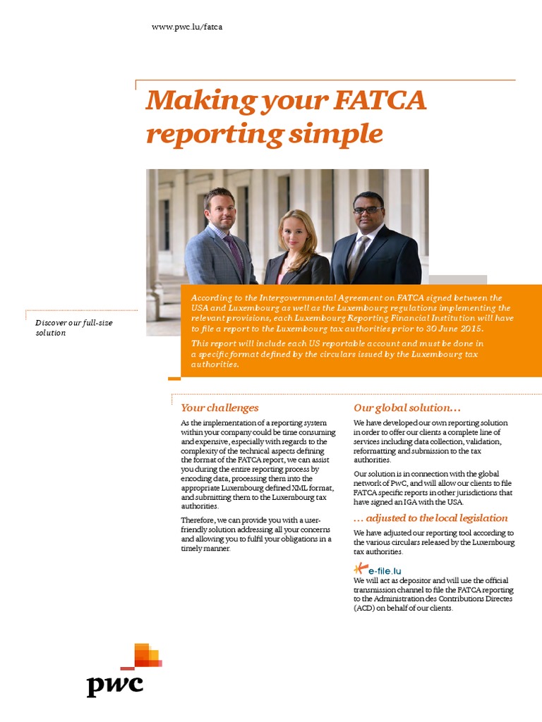 PWC Fatca Making Your Fatca Reporting Simple | PDF | Pricewaterhouse ...