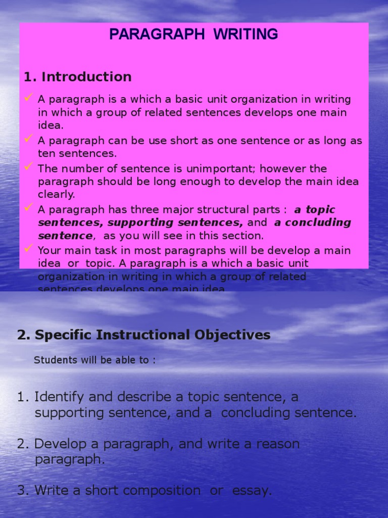 Bing, Paragraph Writing | PDF | Paragraph | Sentence (Linguistics)