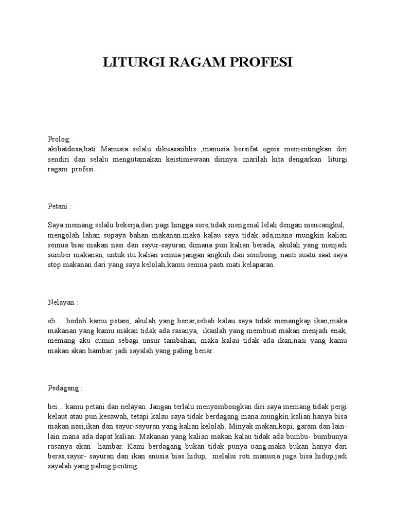 Liturgi Ragam Profesi | PDF | Griya & Taman | Seni