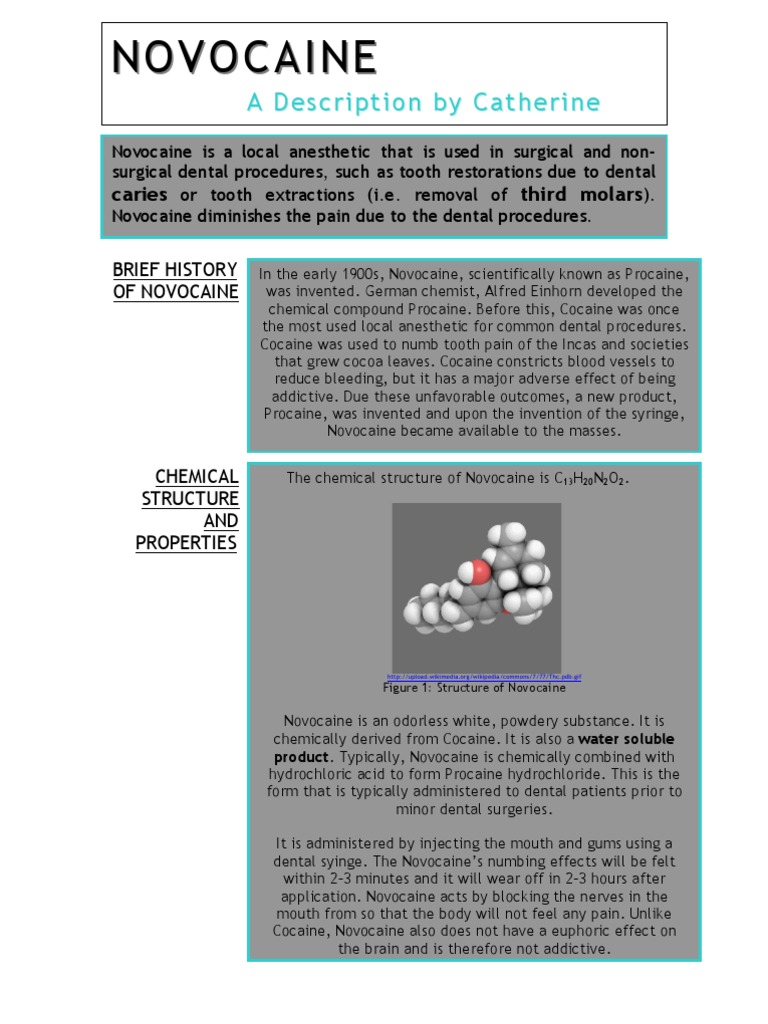 Novocaine: History, Structure, and Use | PDF | Neurotransmitter ...