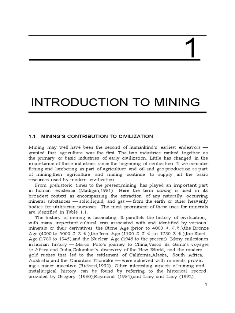 Introduction to Mining | Mining | Materials