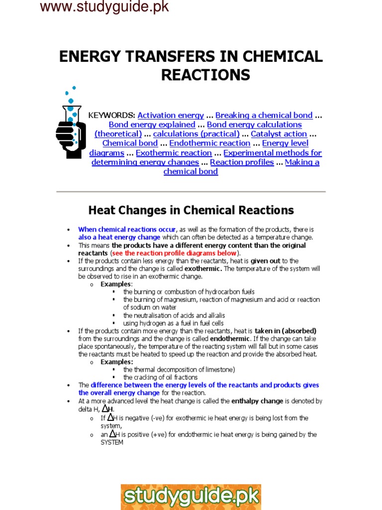 Chemical Energy PDF | PDF | Chemical Reactions | Combustion