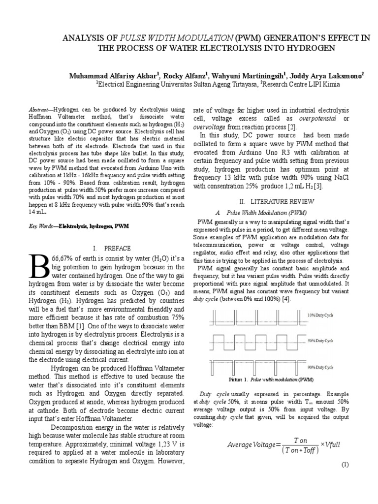 Analysis of Pulse Width Modulation | PDF | Sodium Hydroxide | Electrolyte
