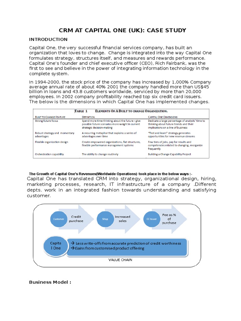 Capital One | PDF | Capital One | Strategic Management