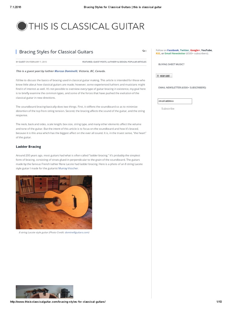 Bracing Styles For Classical Guitars - This Is Classical Guitar | PDF ...