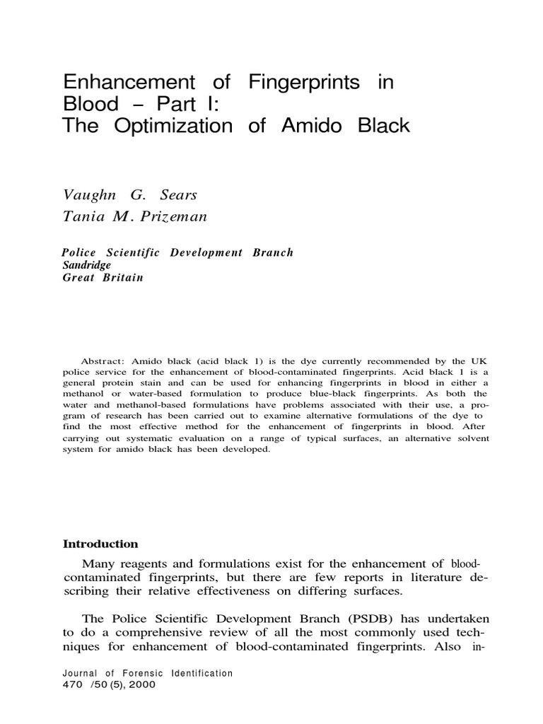 Amido Black | Fingerprint | Staining