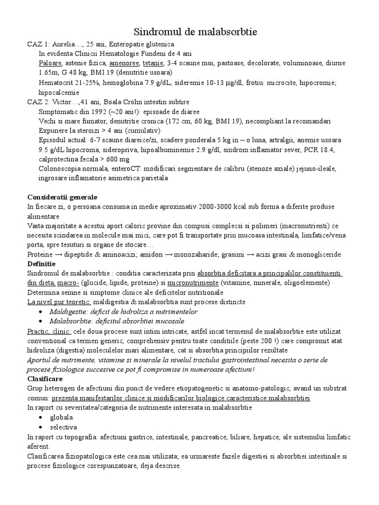 Sindromul de Malabsorbtie | PDF | Bien-être | Technologie et ingénierie