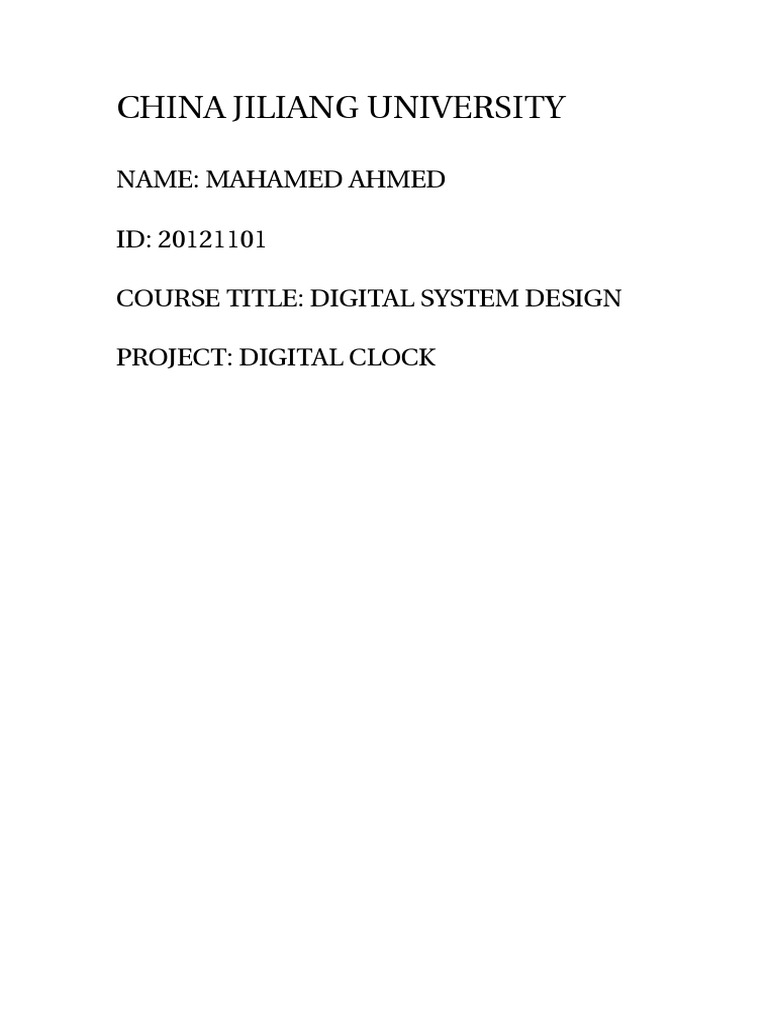 Digital Clock | PDF | Clock | Field Programmable Gate Array