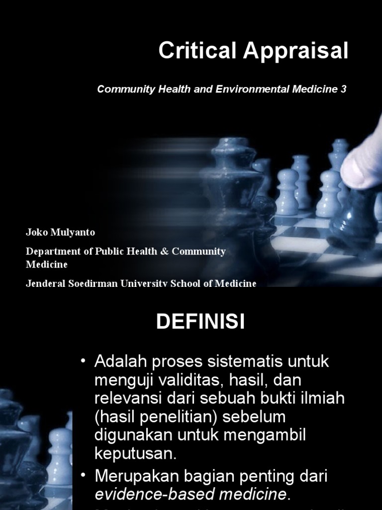 Critical Appraisal | PDF