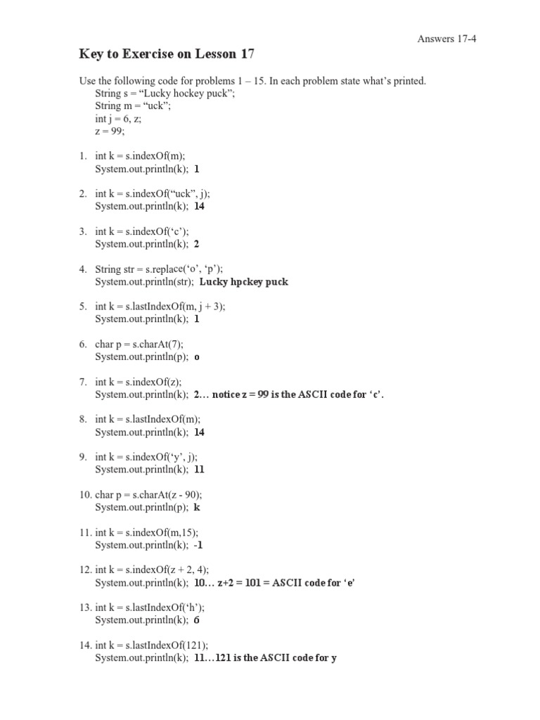 Lesson 17 Exercises Answers Part 1 | PDF | Computers | Technology ...