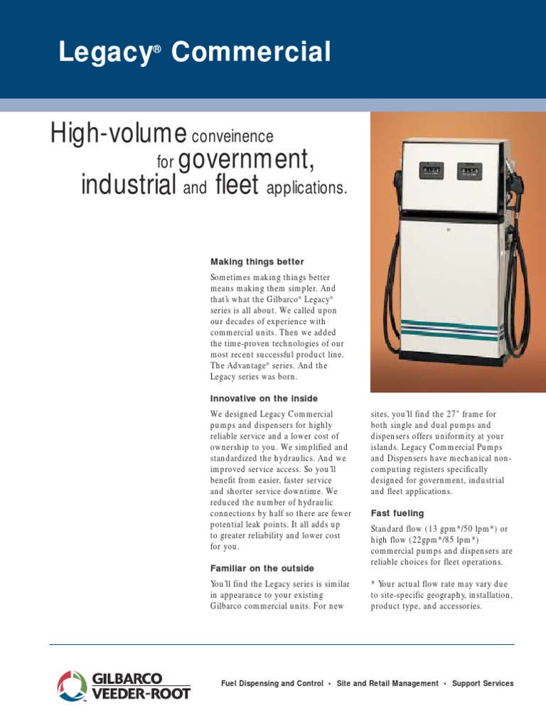 Gilbarco Legacy Commercial Pumps | PDF | Pump | Mechanical Engineering