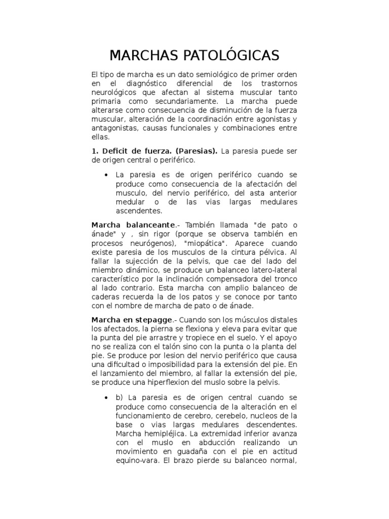 Marchas Patológicas | PDF | Pie | Anatomía humana