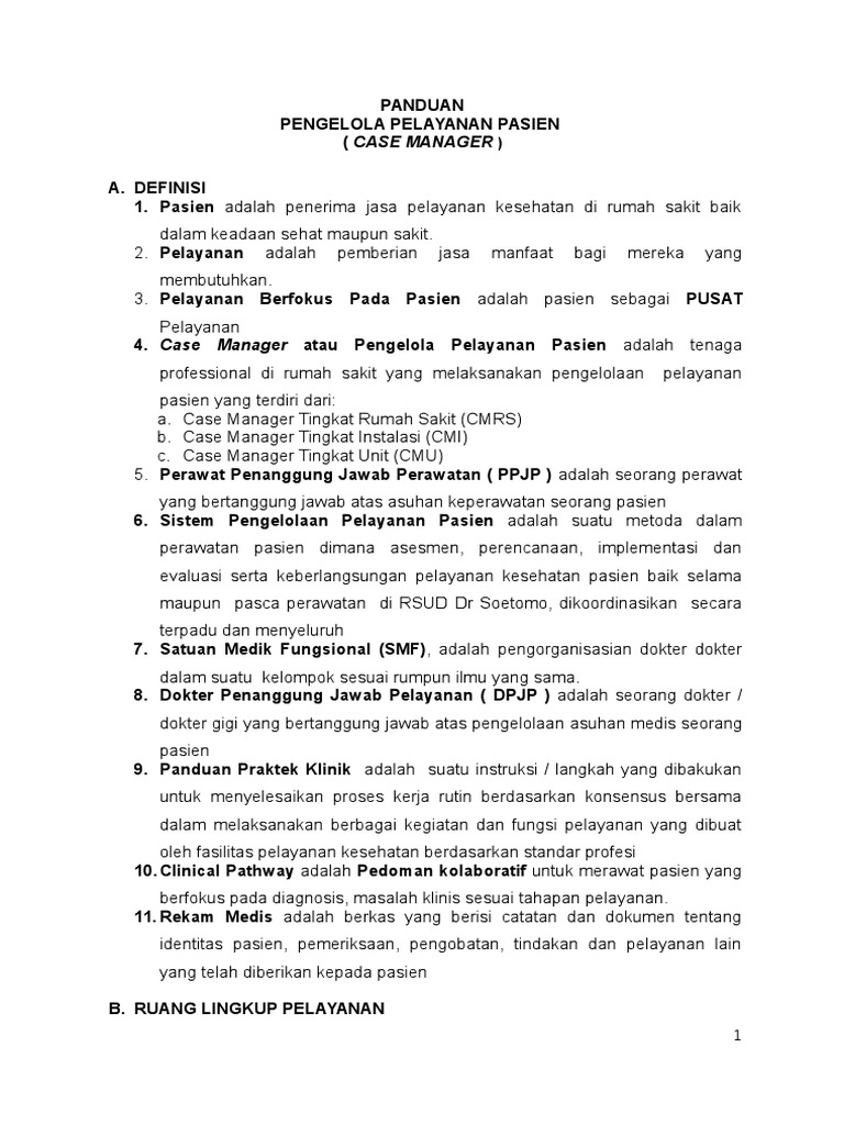 Panduan Case Manager | PDF