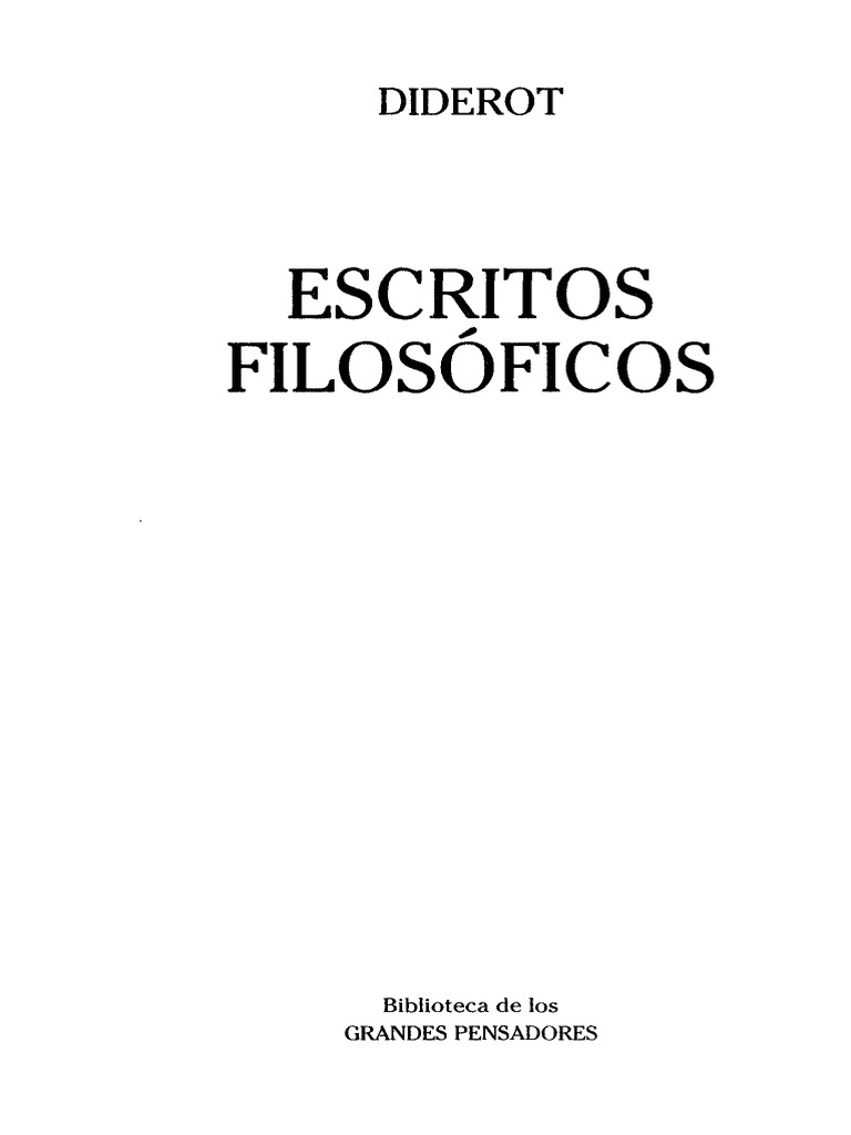 Diderot Denis - Escritos Filosoficos | PDF | Memoria | Importar