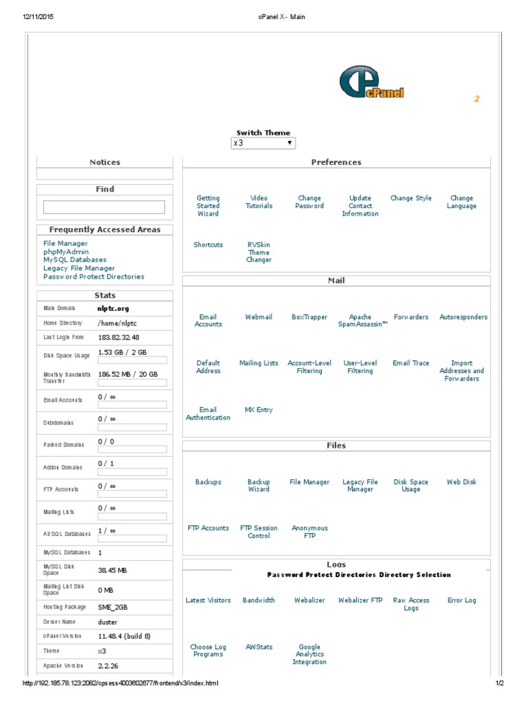 CPanel X - Main | PDF | File Transfer Protocol | Email
