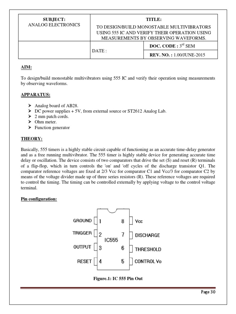 Application of IC 555 | PDF | Electrical Circuits | Electrical Engineering