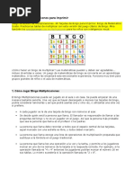 Bingo de Multiplicaciones Imprimible | PDF | Multiplicación | Ocio