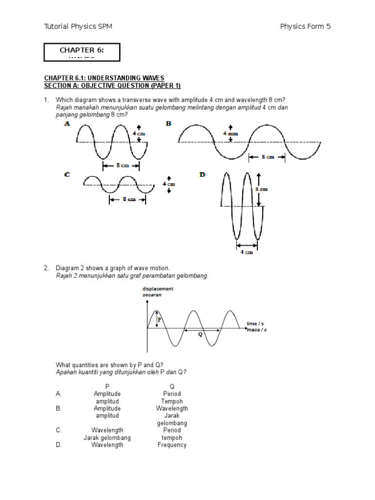 Physics Tutorial SPM Form 5 | PDF