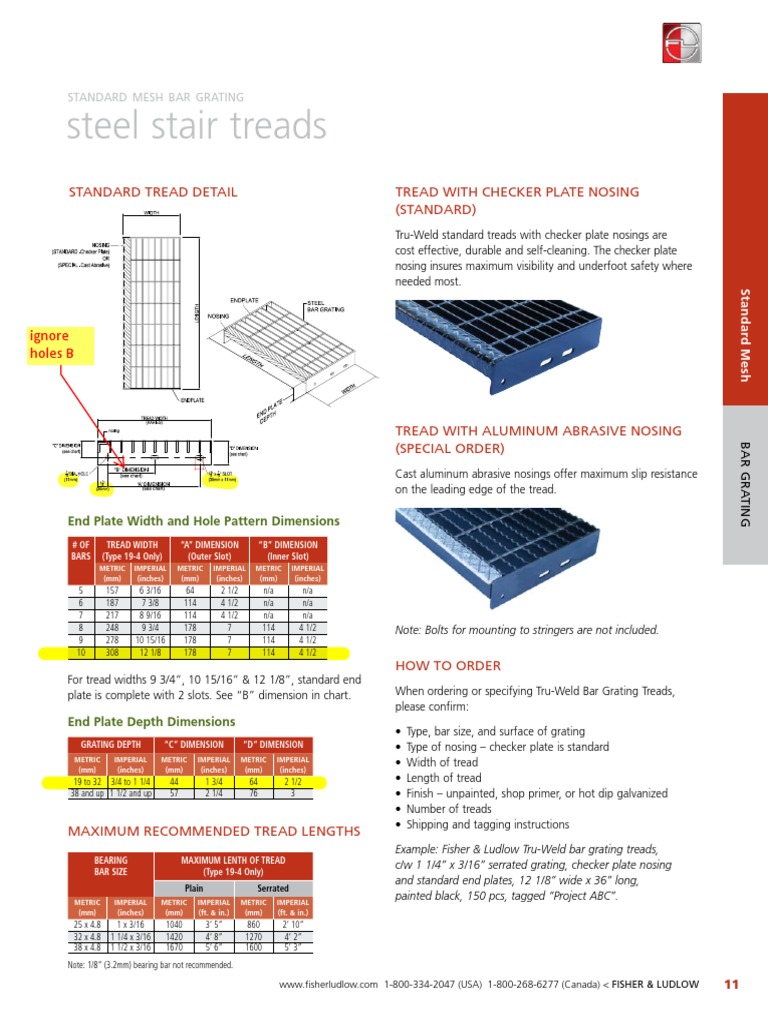 Steel Stair Treads: Tread With Checker Plate Nosing (Standard) Standard ...