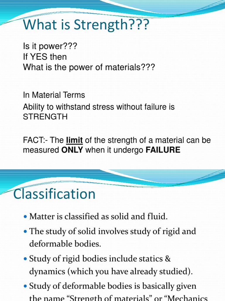 Strength of Materials Lecture Notes | PDF | Bending | Stress (Mechanics)