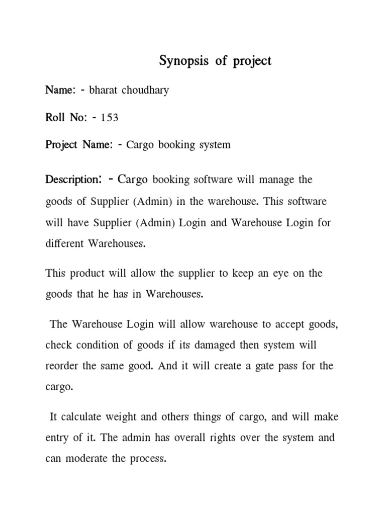 Cargo Booking System Overview | PDF | Finance & Money Management ...