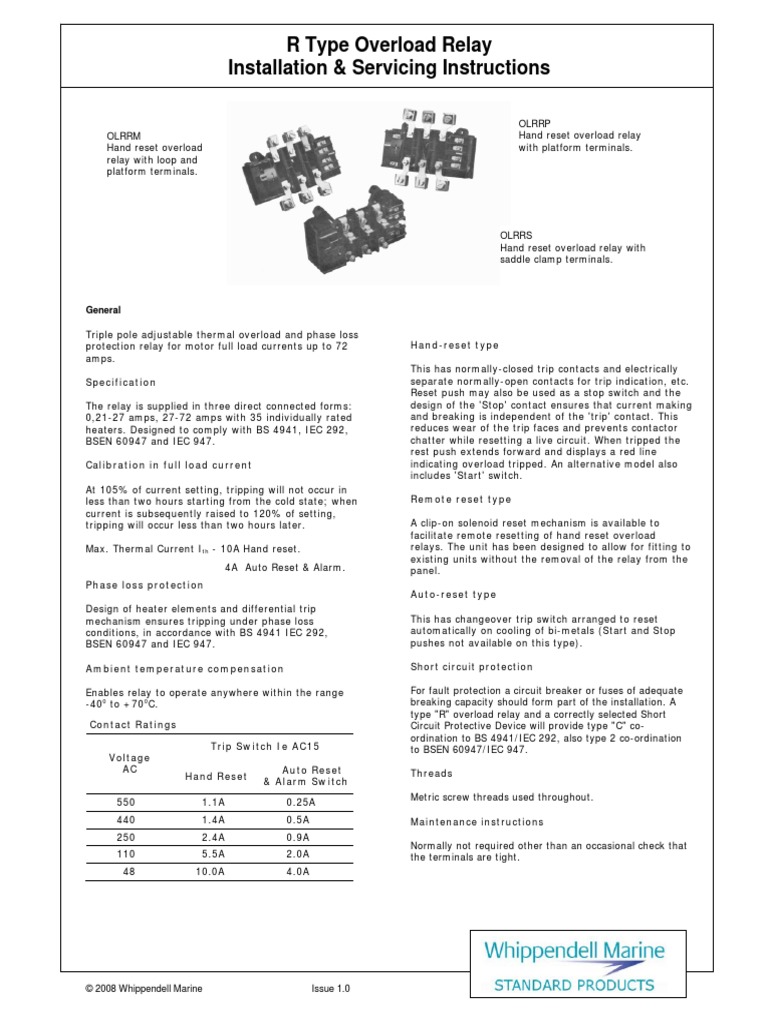 Allenwest Relay R Type Instructions | PDF | Relay | Switch
