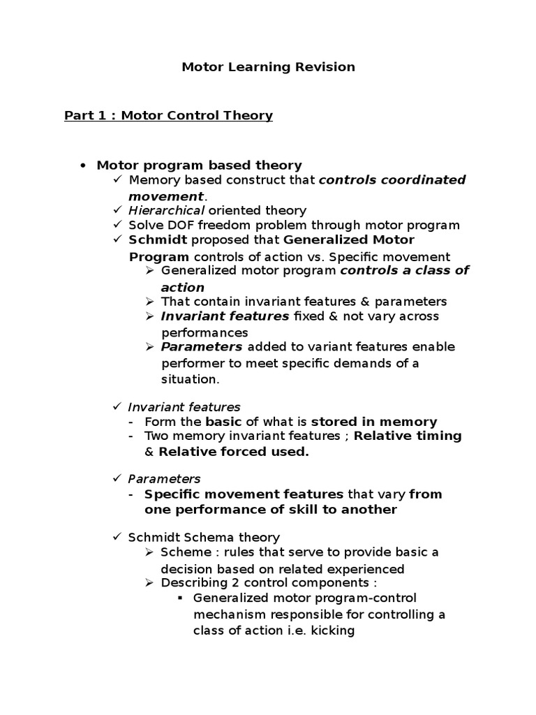 Motor Learning Chapter 1 To 8 | PDF | Attention | Motor Coordination