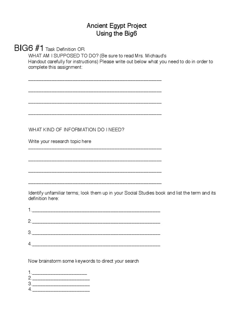 Ancient Egypt Research Project Guide | PDF