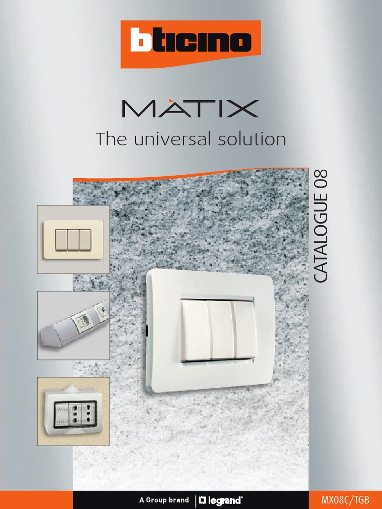 Catalog MATIX - Bticino | PDF | Ac Power Plugs And Sockets | Switch