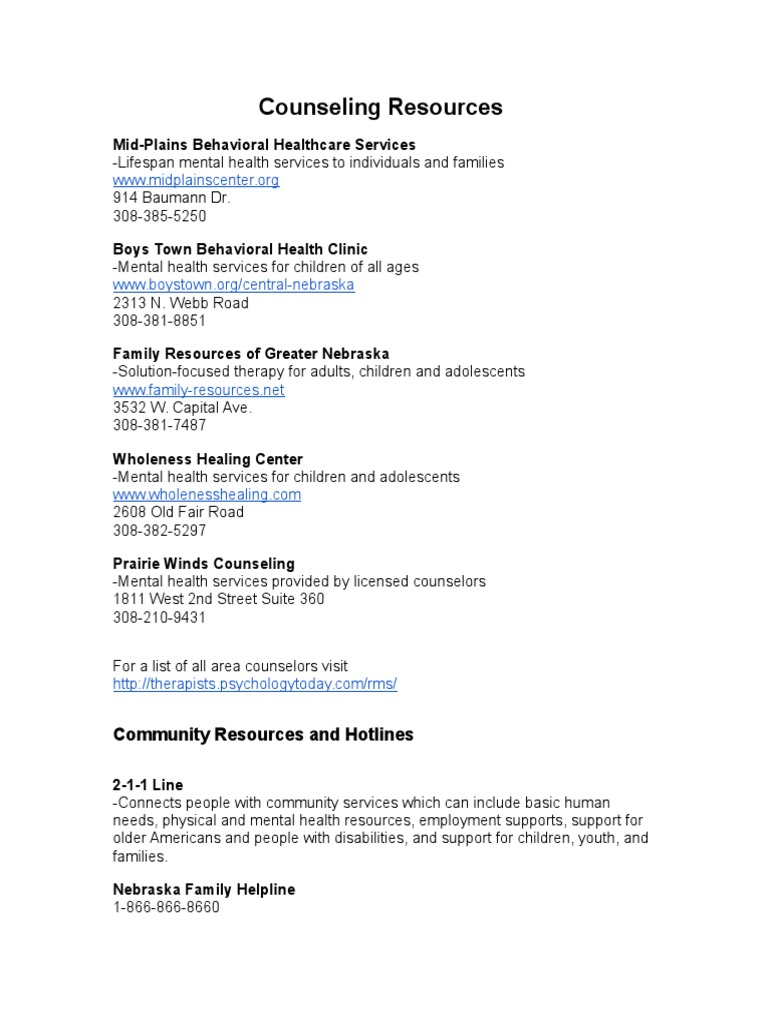 Counseling Resources | PDF