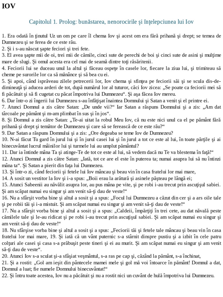 Cartea Lui Iov | PDF