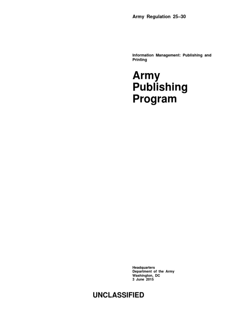 Ar25 30 | PDF | United States Army | United States Department Of The Army