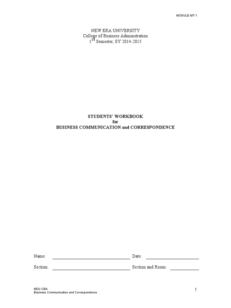 CBA BusCom Module 1 | PDF | Communication | Diversity (Business)