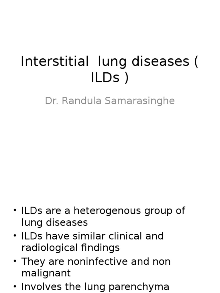 Interstitial Lung Diseases (Ilds) : Dr. Randula Samarasinghe | PDF ...