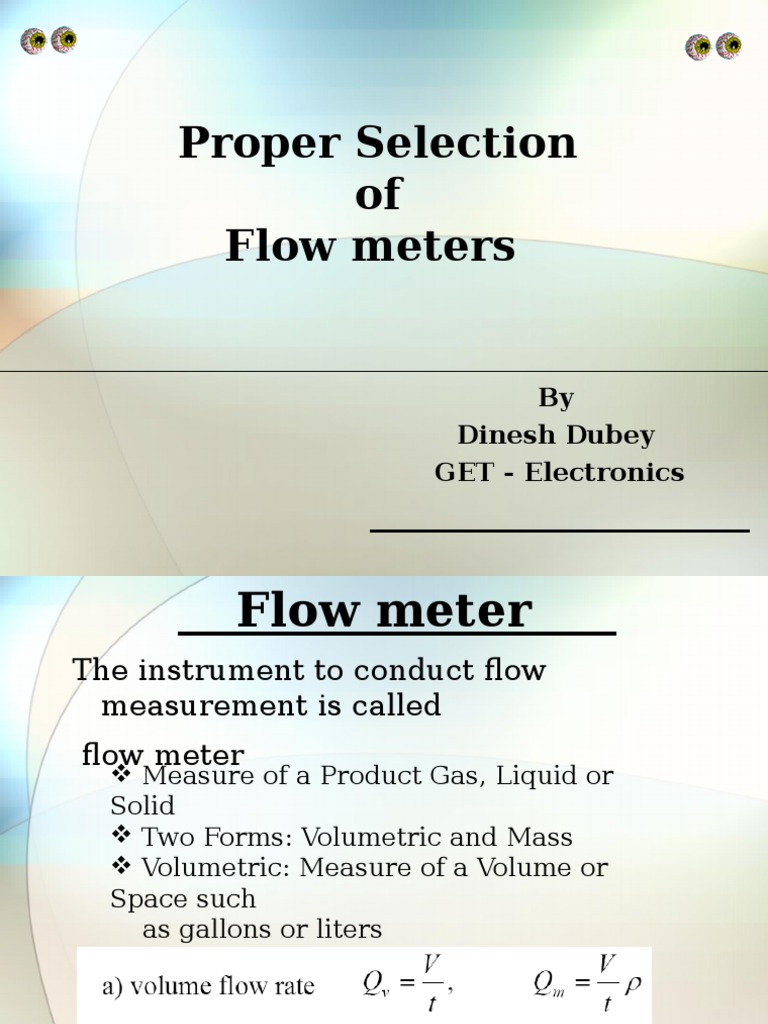 Flow Element | PDF | Flow Measurement | Buoyancy