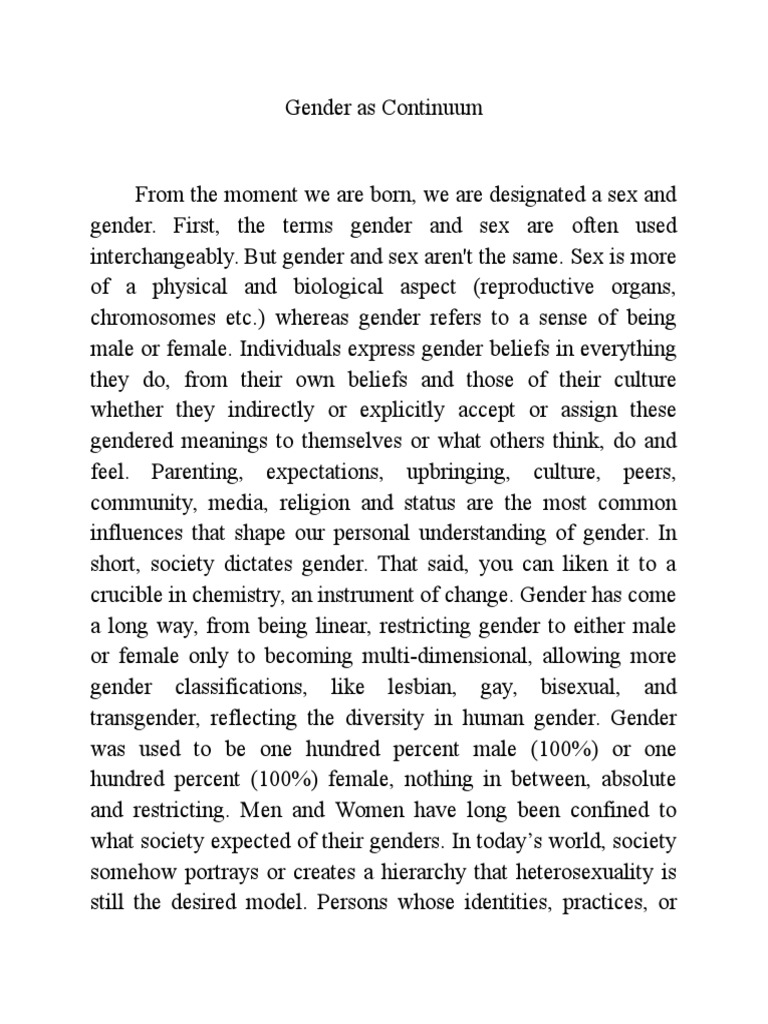 Gender Continuum | PDF | Gender Identity | Gender