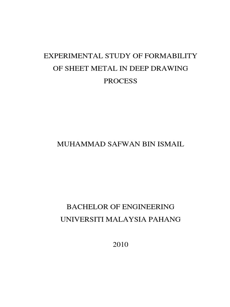 Swift Cup Test (LDR Test) | PDF | Deformation (Engineering) | Sheet Metal