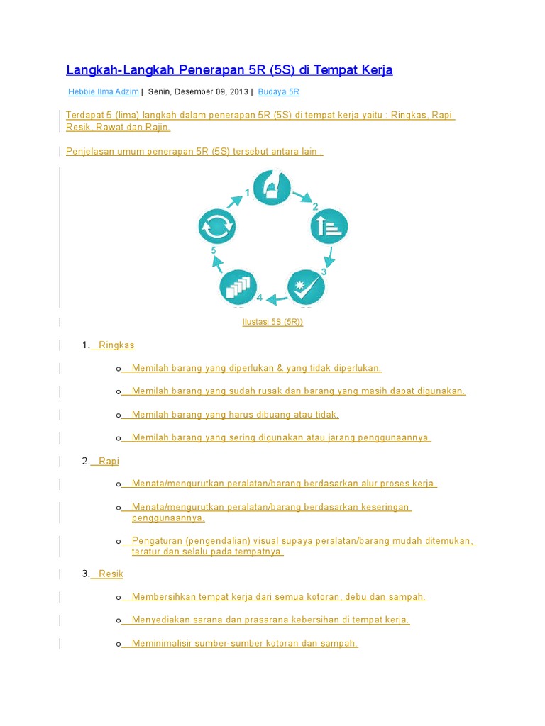 Langkah-Langkah Penerapan 5R (5S) Di Tempat Kerja | PDF