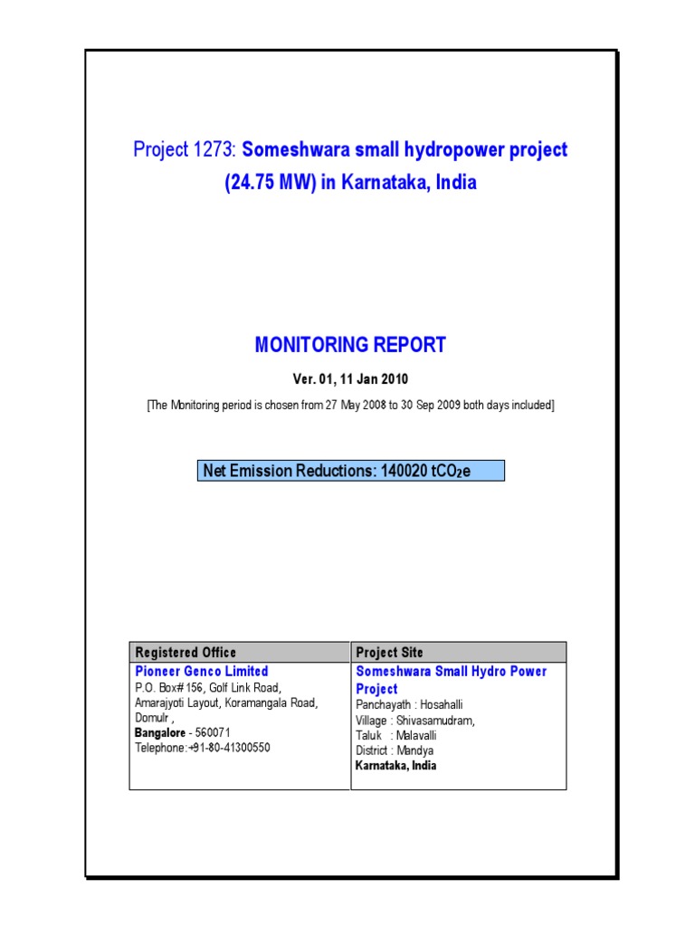 Hydro Power Plant Project Report | PDF | Hydroelectricity | Greenhouse Gas