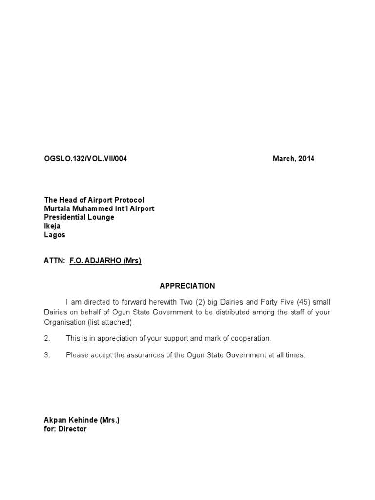 Appreciation Letter | PDF | Unrest