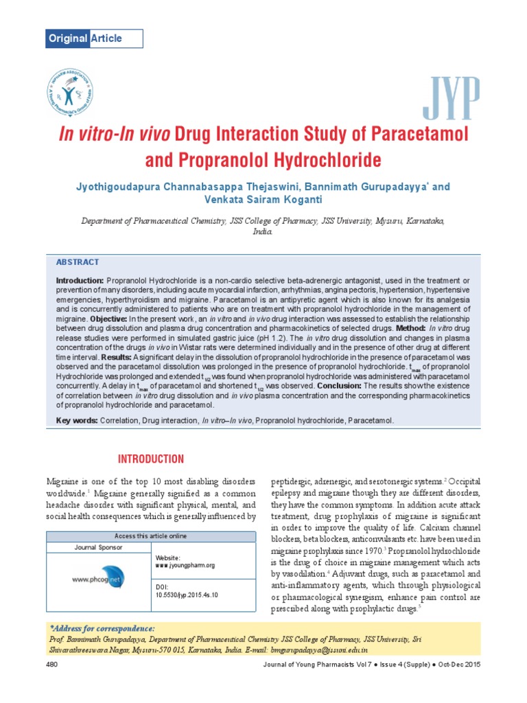PCT and Propranolol | Download Free PDF | High Performance Liquid ...