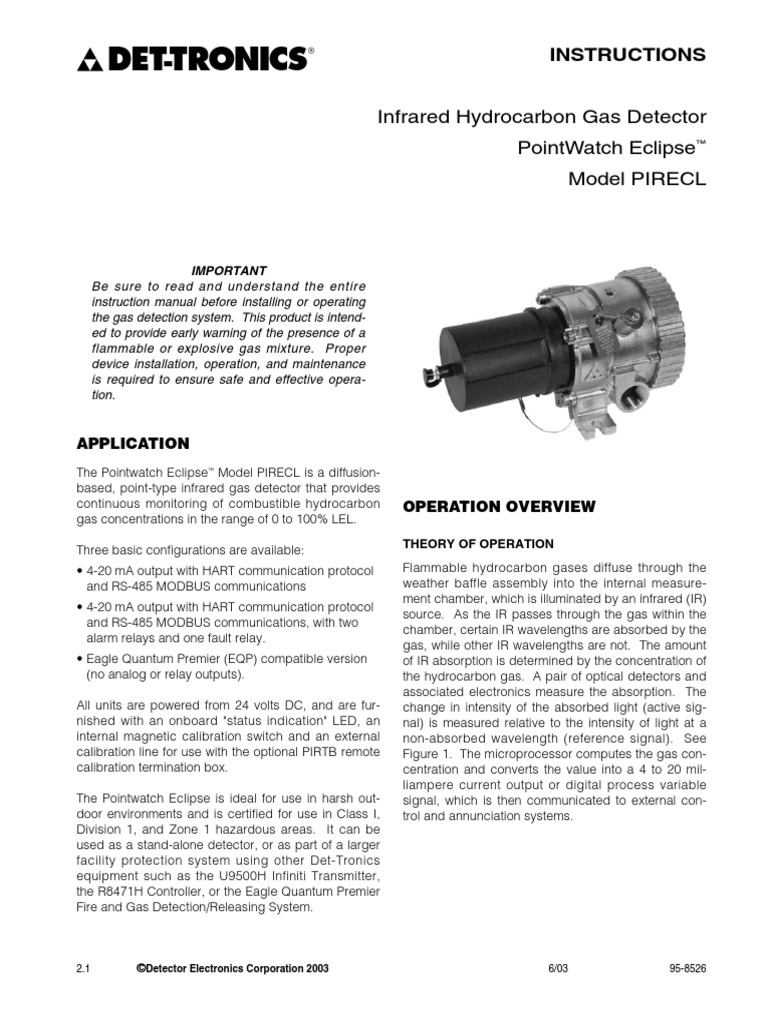 DetTronics GasDetector PIRECL | PDF | Relay | Electrical Wiring
