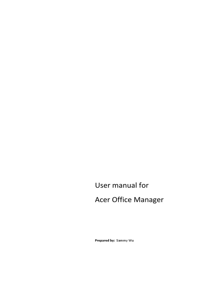 Acer Office Manager User Manual | PDF | Email | Bios