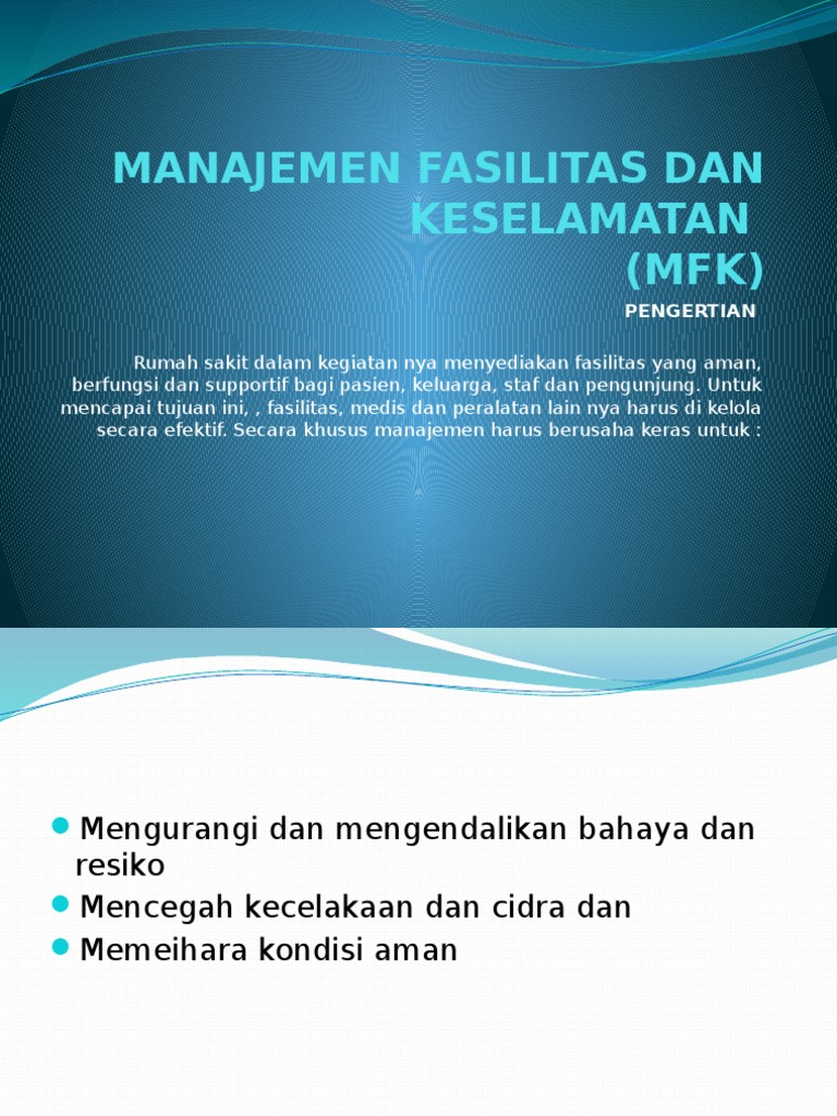 Manajemen Fasilitas Dan Keselamatan | PDF