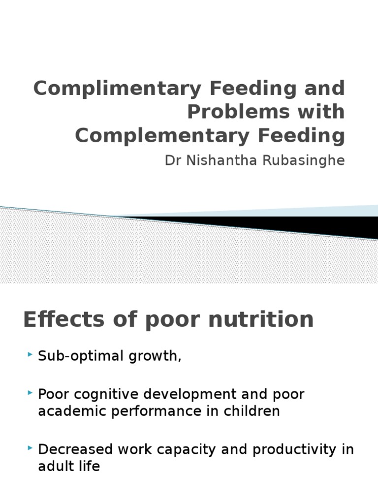 Complimentary Feeding and Problems With Complementary Feeding | PDF ...