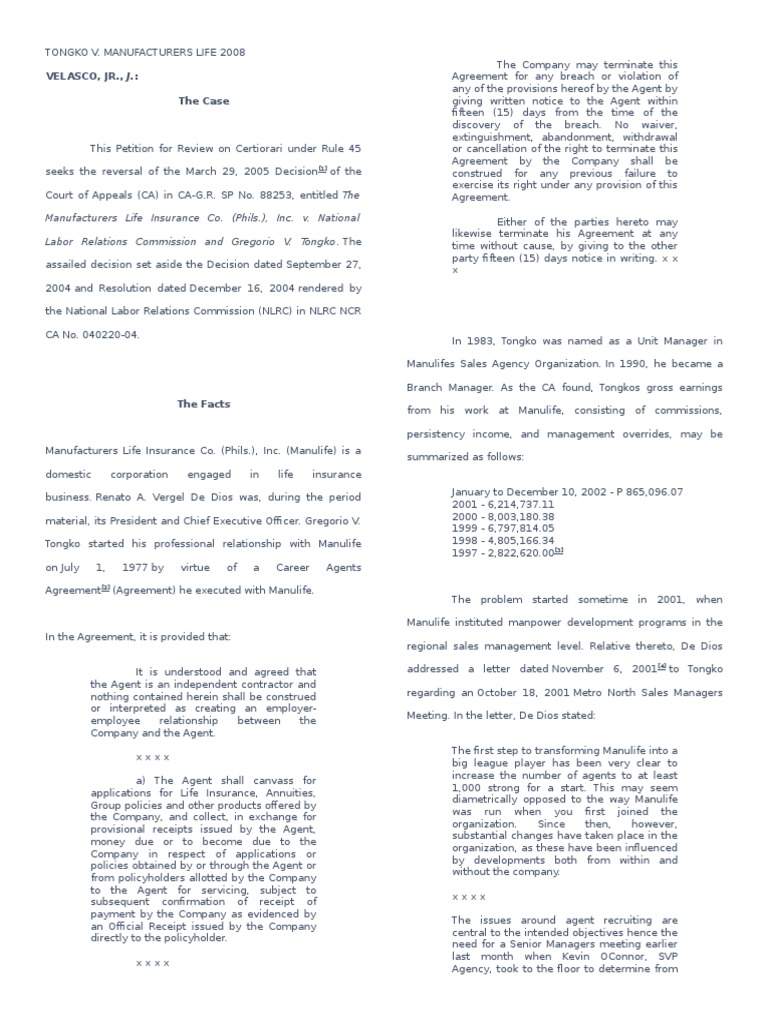 Tongko v. Manulife | PDF | Evidence | Burden Of Proof (Law)